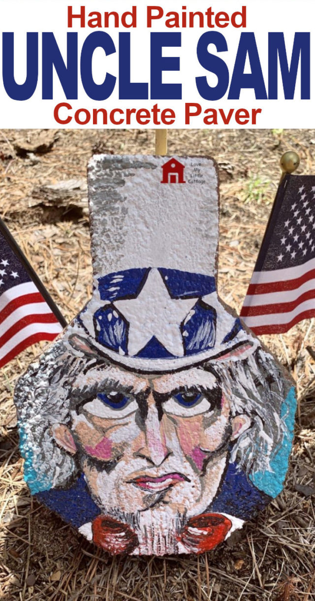 Hand Painted Uncle Sam Concrete Paver | Fluster Buster